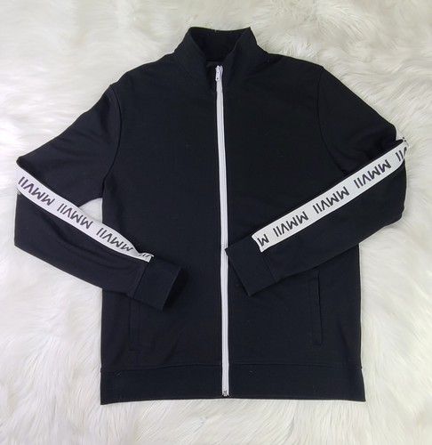 Gbg Los Angeles Mens Long Sleeve Zip Up Black White Jacket | eBay