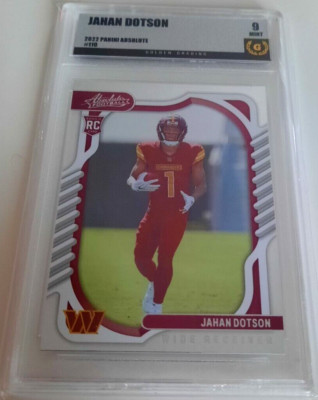 Jahan Dotson 2022 Panini Absolute RC #110 Golden Grading (GG) 9 Mint ...