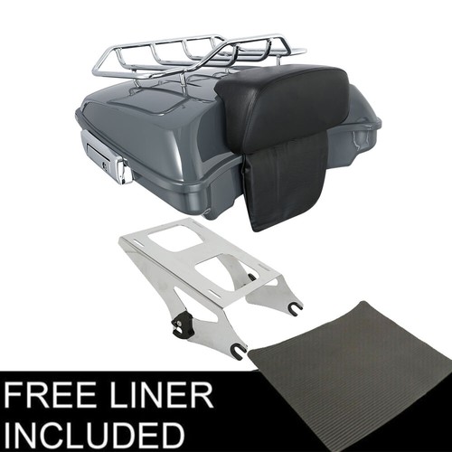Gunship Gray Razor Pack Trunk Mount Rack Fit For Harley Tour Pak Road ...
