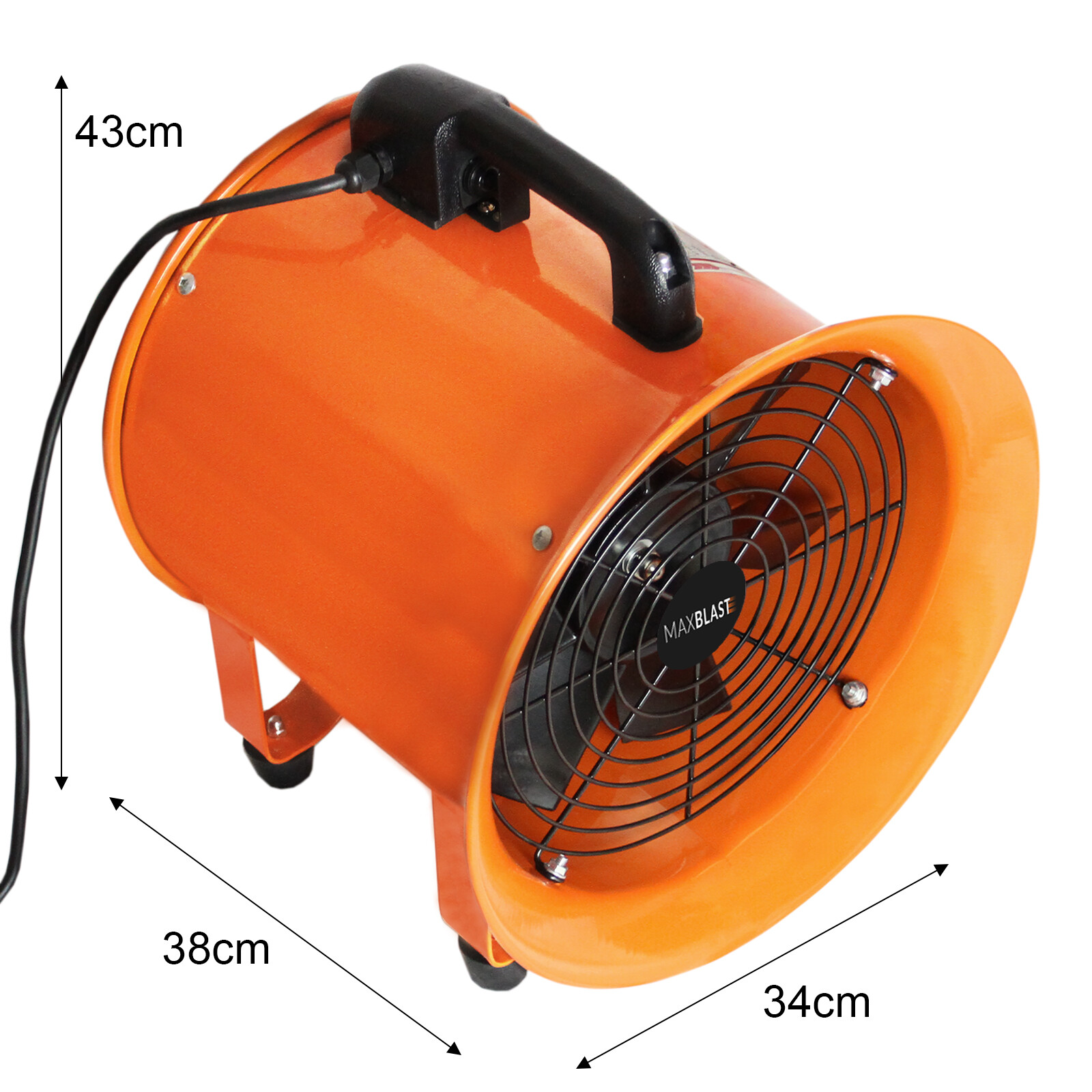 Dust Extractor Ventilation Fan 250mm 300mm Portable 6m 12m Ducting Fume ...