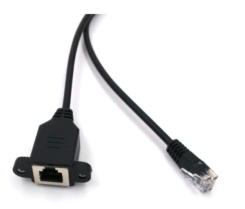 RJ12 Extension Cable 6 pin 6p6c RJ 25 1Ft Panel mount jak socket | eBay