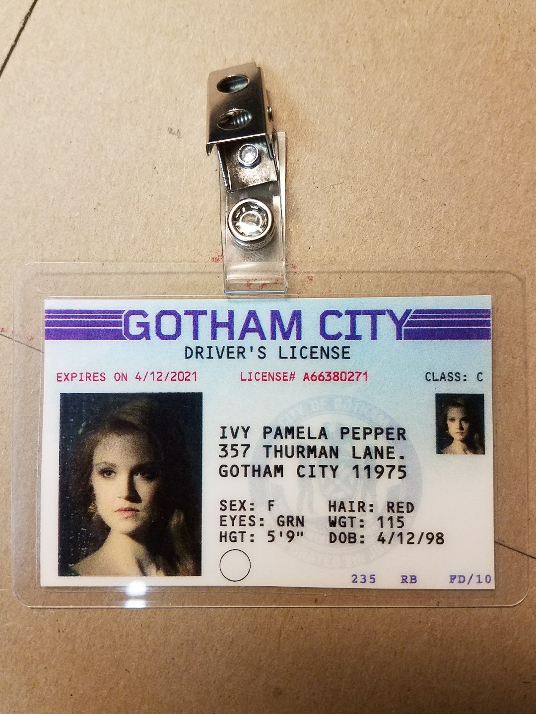 Gotham ID Badge - Ivy Pamela Pepper cosplay prop costume | eBay