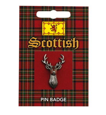 Scottish Stag Silver Pewter Lapel Pin Badge | eBay UK