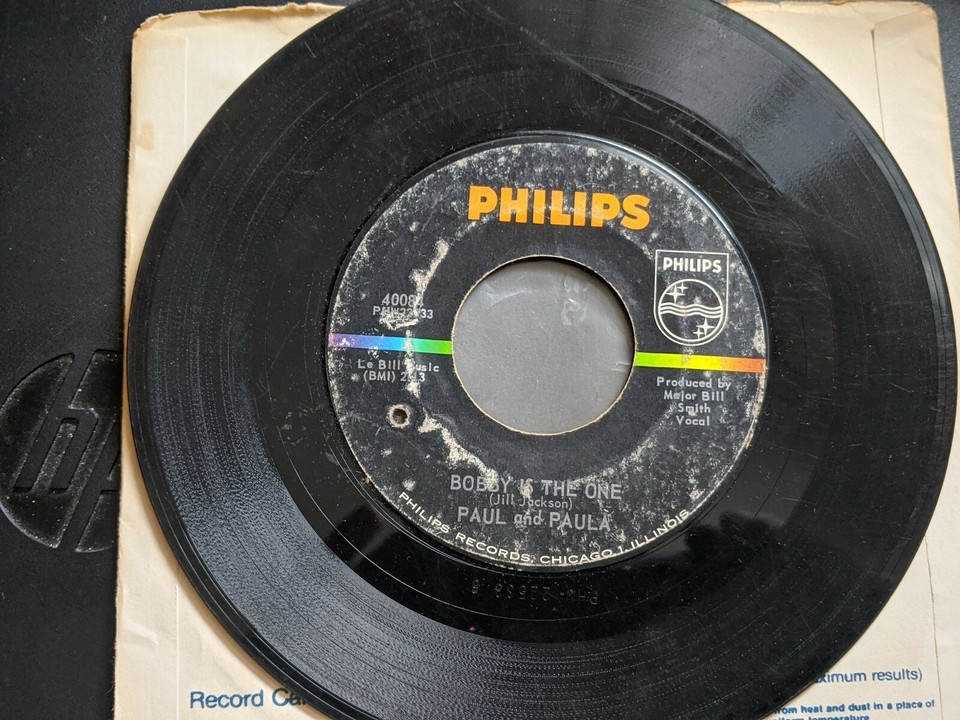 Old 45 RPM Record - Philips 40084 - Paul and Paula - Hey Paula /Bobby ...