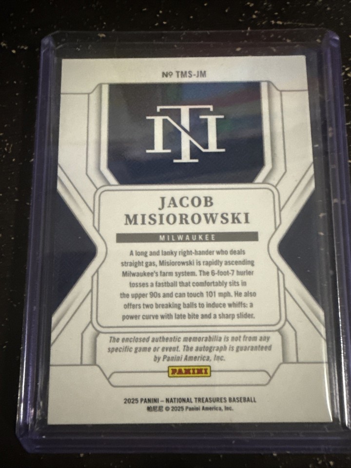 2025 Panini National Treasures Jacob Misiorowski Patch Auto 9/10 | eBay
