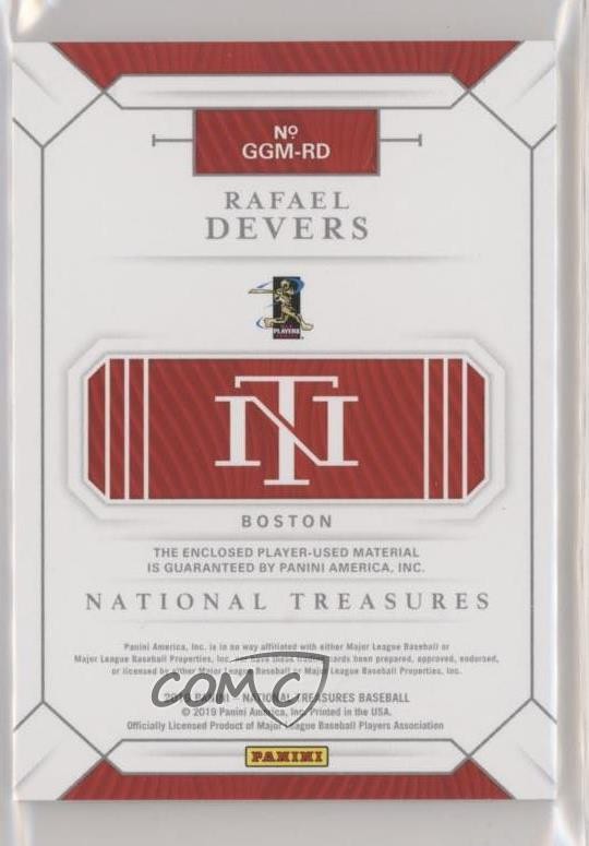 2019 National Treasures Game Gear Material Duals Holo Gold /25 Rafael ...