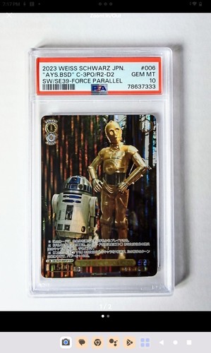2023-Weiss Schwarz-Star Wars -C3Po And R2d2-force Parallel Card PSA 10 ...