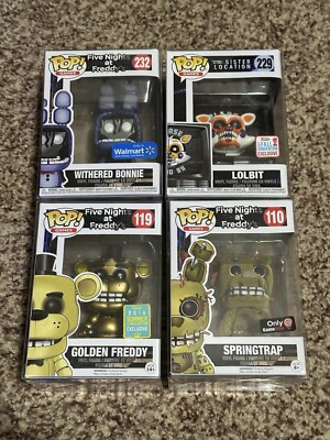 Funko Five Nights at Freddy's Lot X 4 Withered Bonnie Springtrap LOLBIT ...