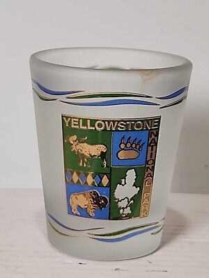 Frosted Yellowstone National Park Shot Glass Shotglass Barware | eBay