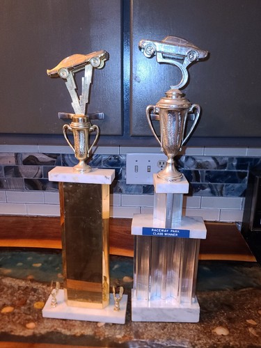 LOt Of 2 VINTAGE DRAGWAY TROPHIES 60s MUSCLE CAR TOPPER RACEWAY Dodge ...
