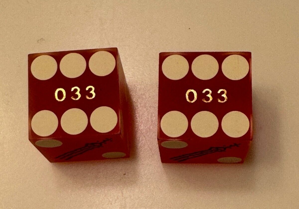 Three pairs of Stratosphere Las Vegas Casino Craps Dice Serial #033 ...
