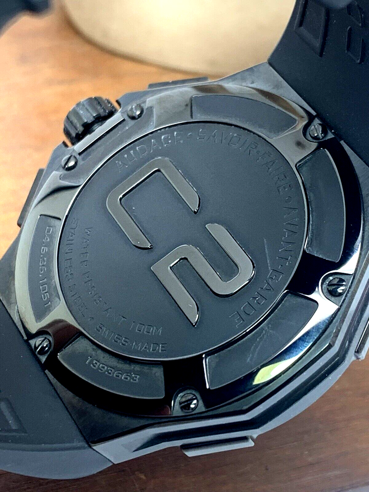 Concord Men's Watch C2 Swiss Automatic Chronograph Black Dial Rubber ...