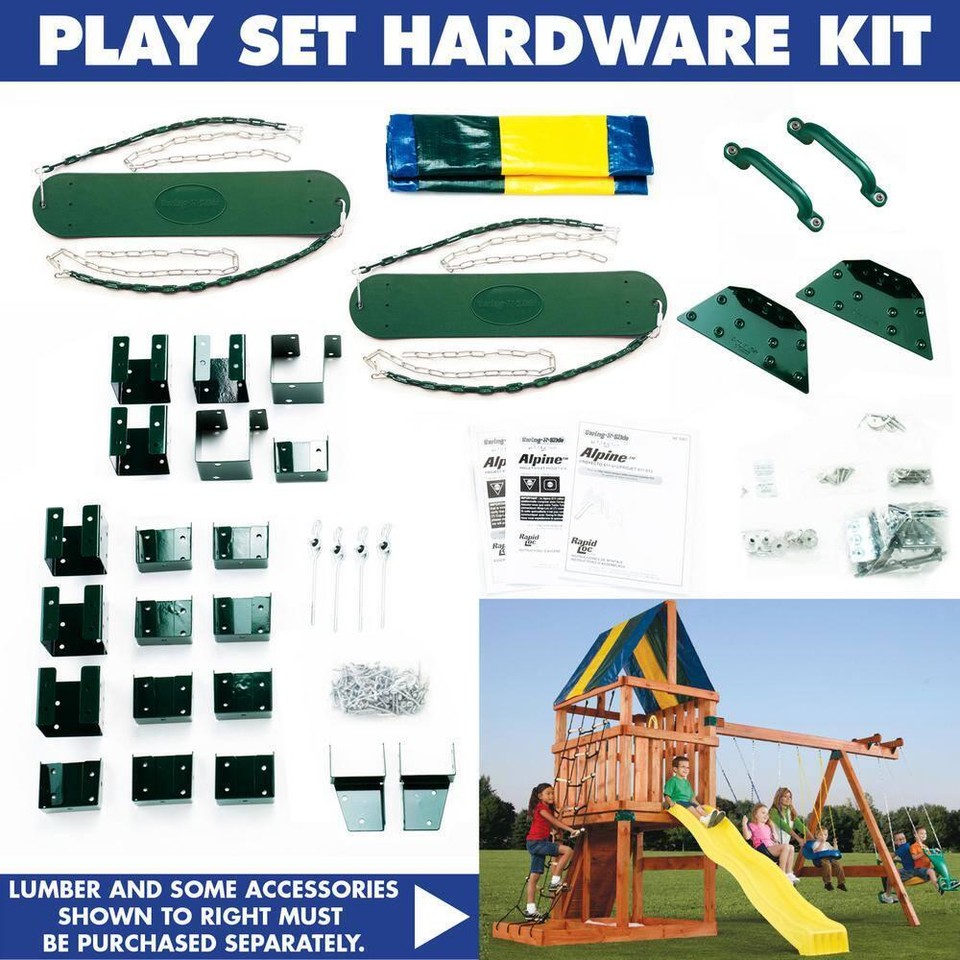 Outdoor Playset Hardware Kit Backyard Swing Set (Lumber Slide Not ...