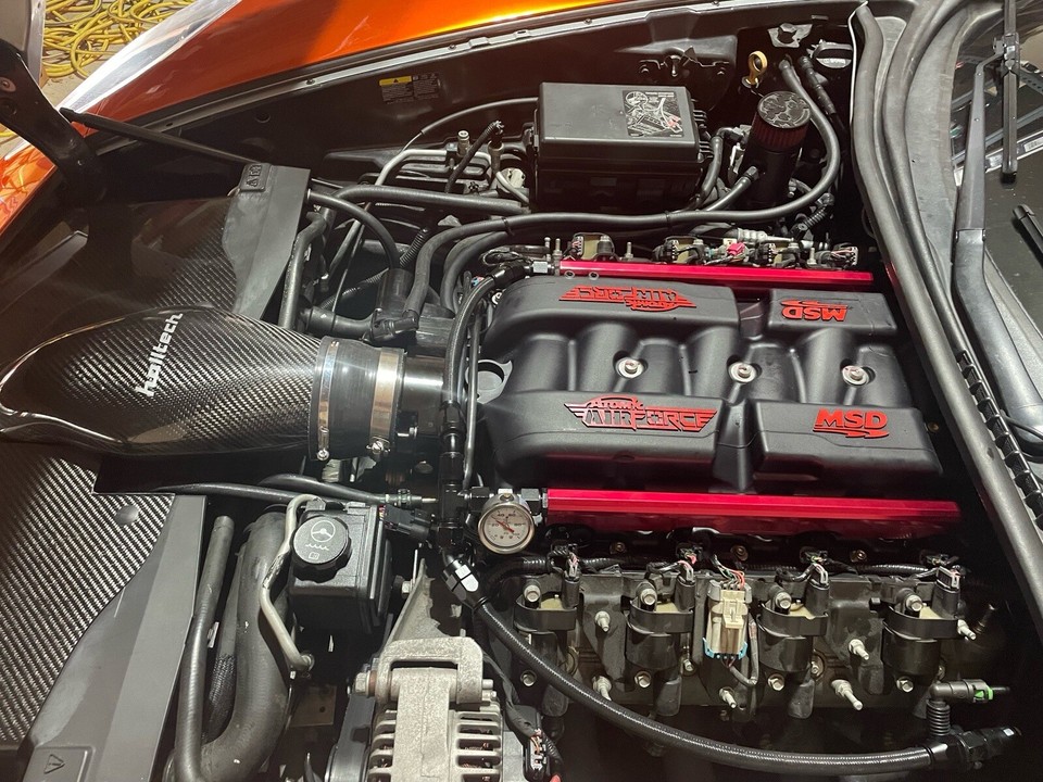 MSD Atomic Fuel Rail Kit BLACK -8AN Feed Aluminum For LS7 Manifold Fits ...