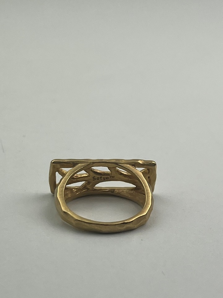 Satya Textured Gold Tone Tree Branch Ring Size 7 | eBay