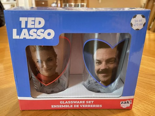 Ted Lasso Valentines Zak! Double Sided Glass Set 16oz NEW | eBay