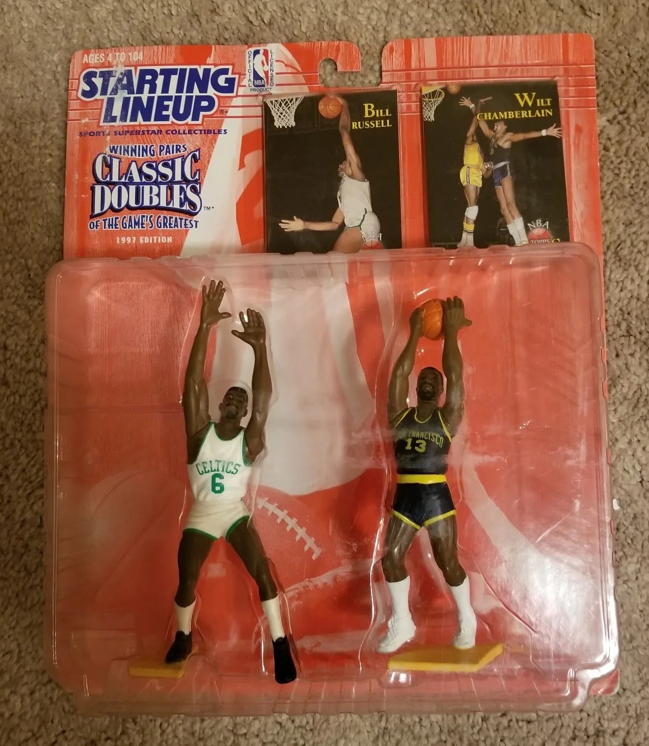 Bill Russell Wilt Chamberlain 1997 NBA Starting Lineup Classic Double ...