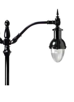 Vintage NYC Glass Street Light Pendant For Driveway, Pool, Lawn 120V ...