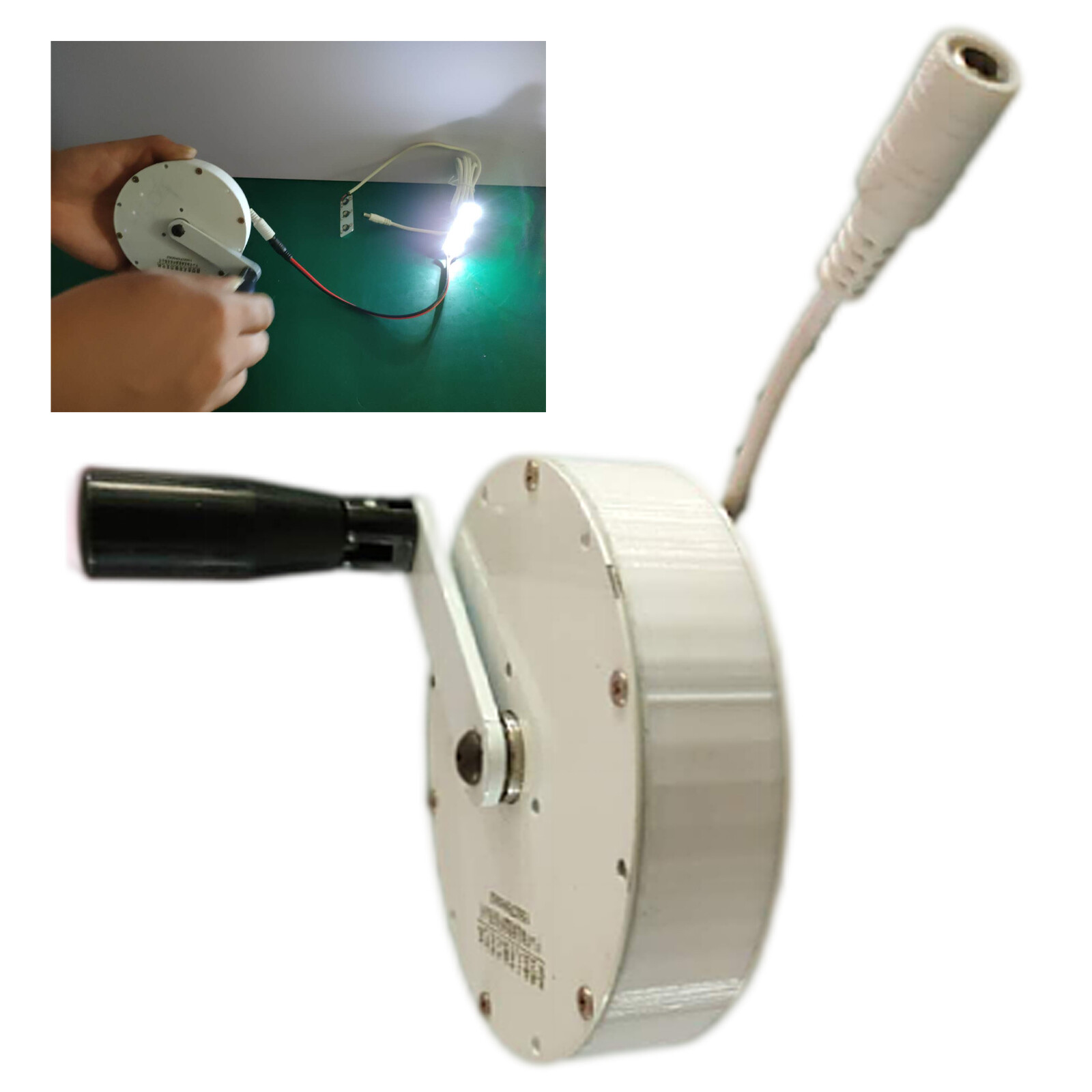 80W Hand Crank DC Generator Manual Dynamo Emergency Outdoor Camping ...