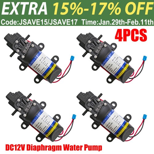 4PCS 60PSI DC Water Pump Pressure Diaphragm Self Priming Agriculture ...