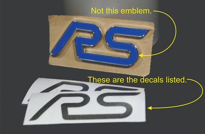 Ford Focus RS reflective black inlay decal for Emblems (2 per order) | eBay