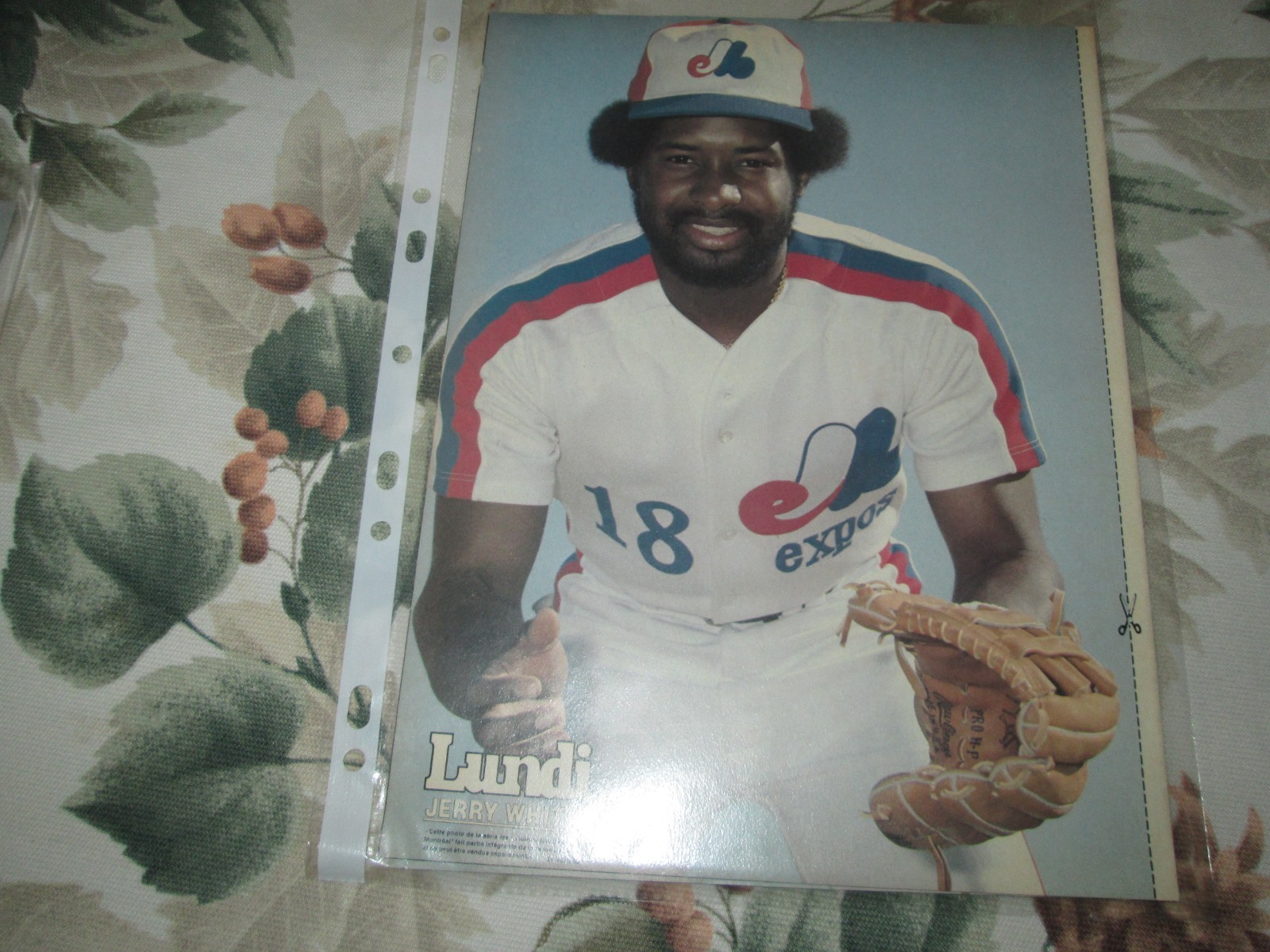 MONTREAL EXPOS JERRY WHITE POSTER 8 BY 11 MAGAZINE LUNDI DENIS BRODEUR ...