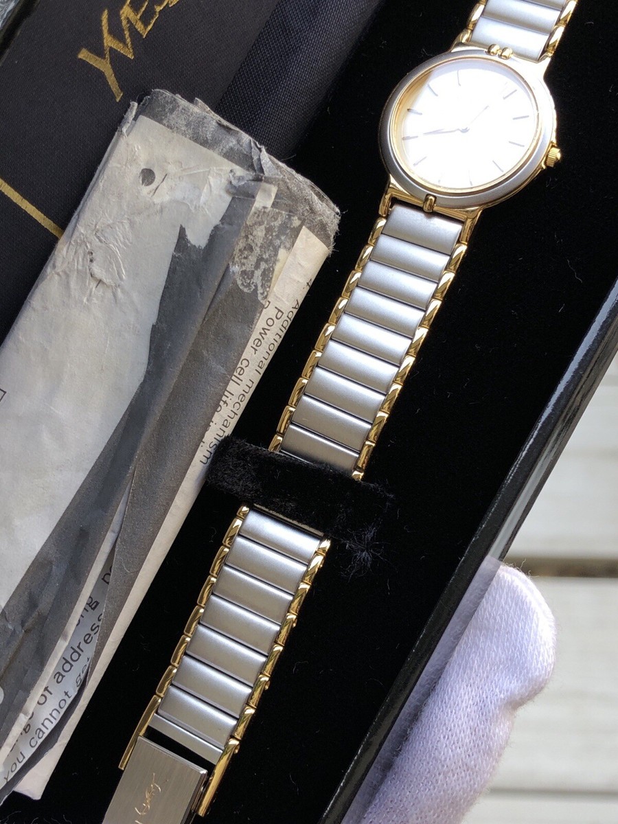 Vintage Yves Saint Laurent Dual Toned Ladies Watch with Gilt Vintage Yves Saint Laurent Dual Toned Ladies Watch with Gilt