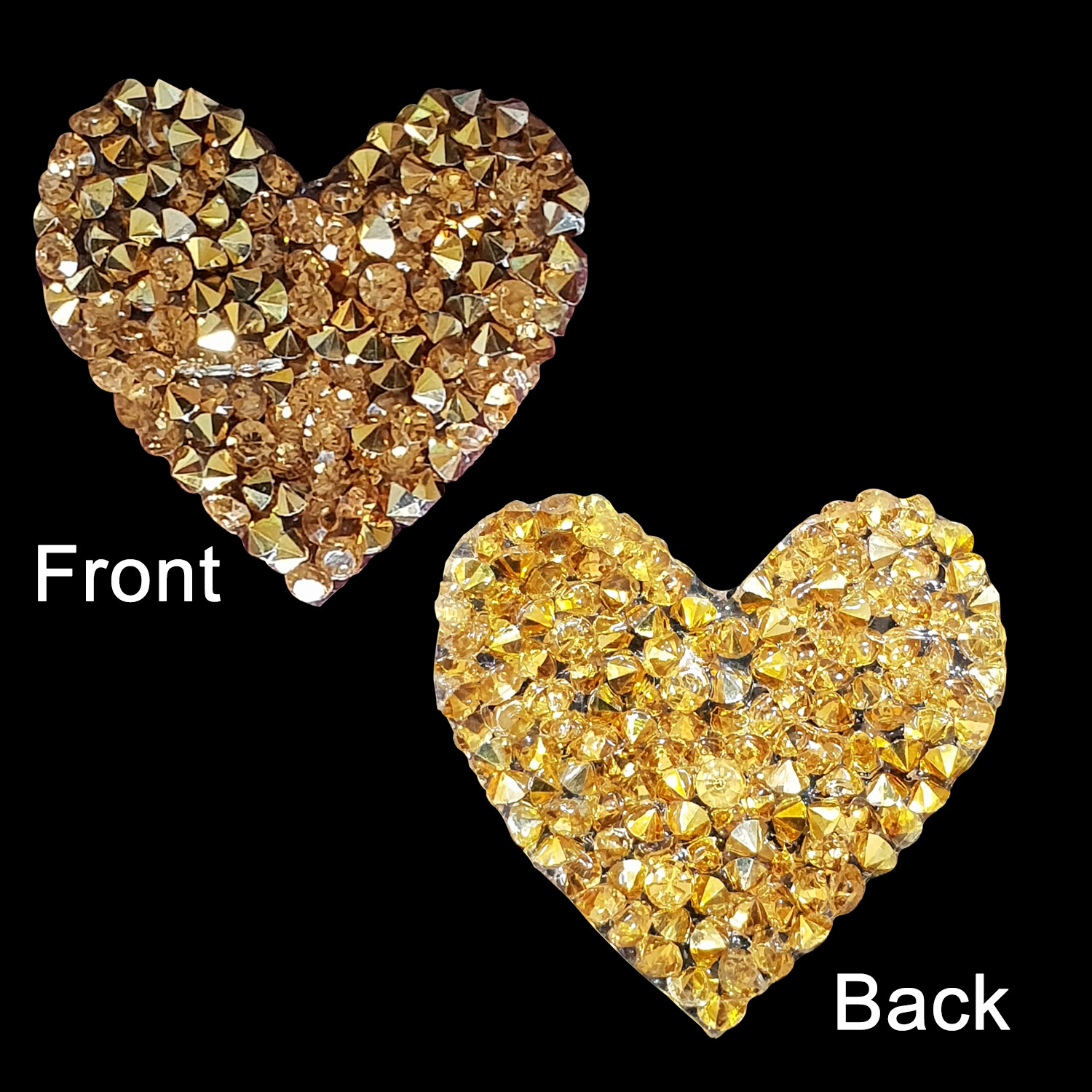 Rhinestone Diamante Crystal Hotfix Iron On Heart Shape Motif Applique ...