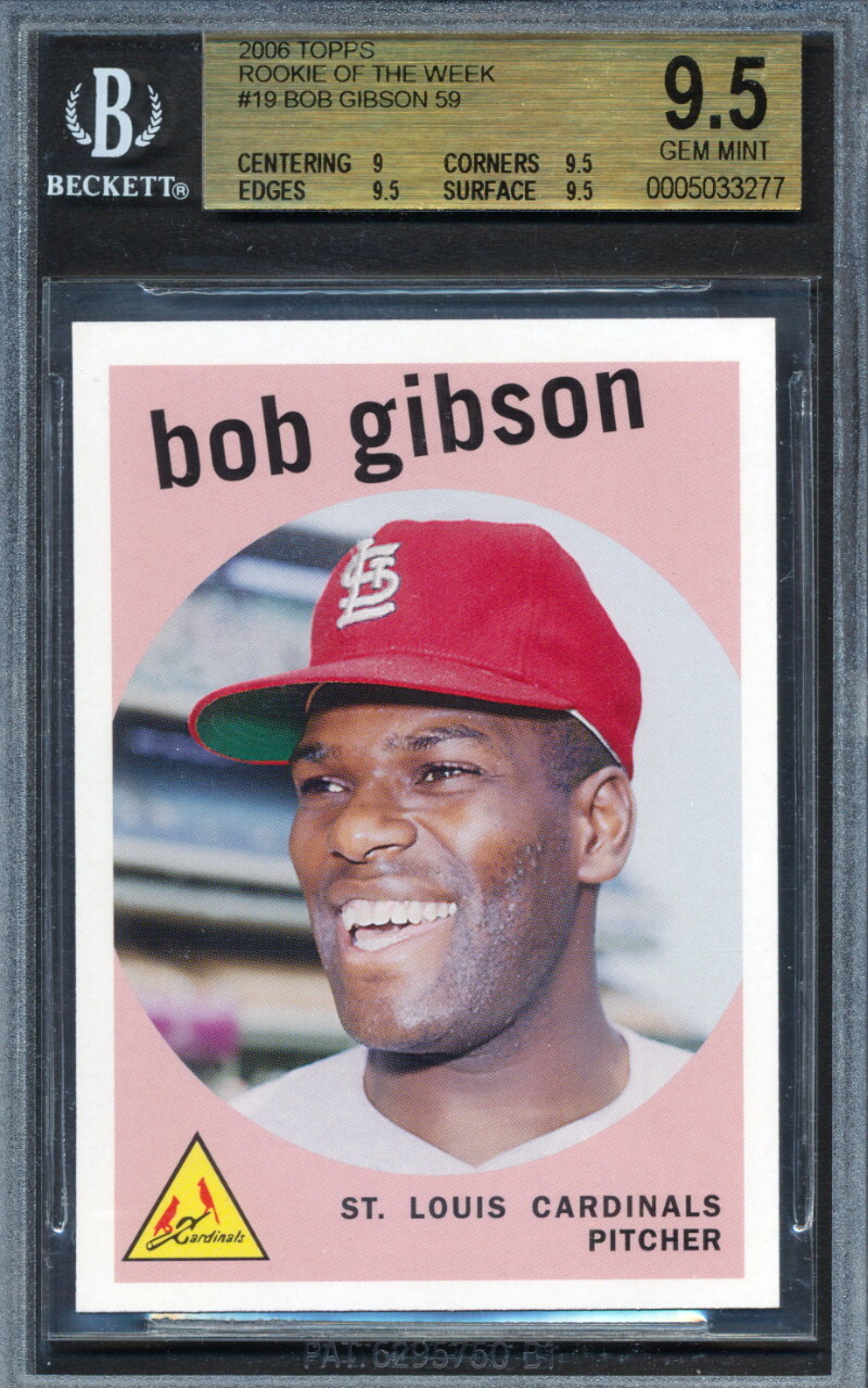 2006 Topps 1959 ROW #19 Bob Gibson Baseball Card Graded BGS 9-9.5-9.5-9 ...