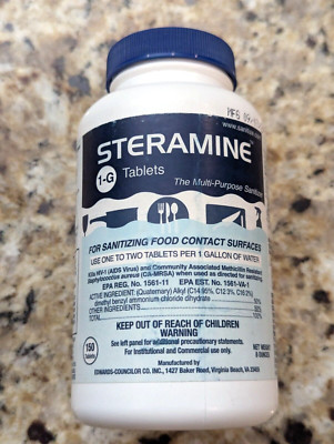 Steramine Quaternary Sanitizing Tablets, 150 per Bottle | eBay