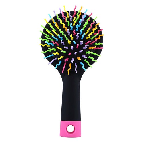 Rainbow Volume Detangling Hair Brush & Mirror Comb Anti-Static ...