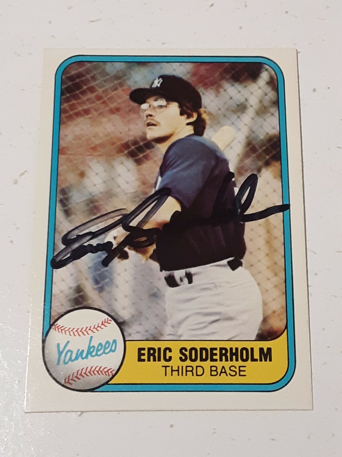 Eric Soderholm New York Yankees 1981 Fleer Autograph Card #92 READ ...