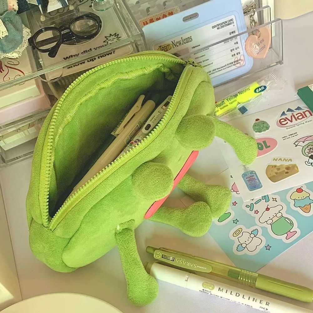 Plush Stationery Box Funny Frog Pen Bag Pencil Bag School Supplies | eBay