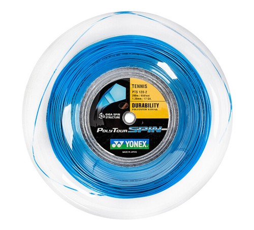 YONEX Poly Tour Spin 1.20 200m 17GA Tennis String Racquet Racket Reel ...