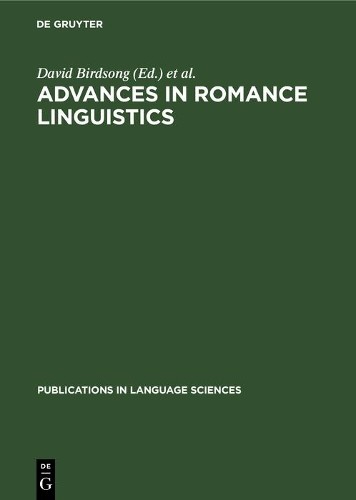 David Birdsong Advances in Romance Linguistics (Relié) | eBay
