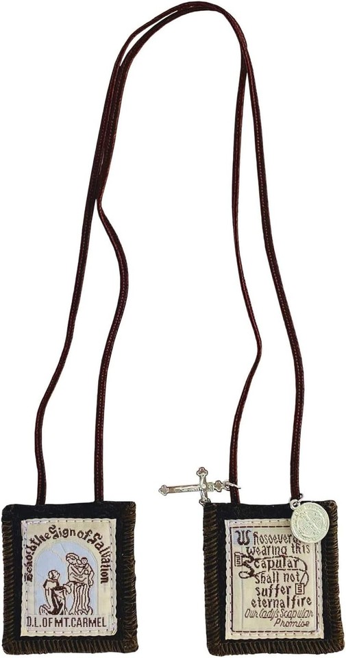 Scapulars Catholic, 3 Pack Bulk Brown Scapular Of Our Lady Of Mount ...