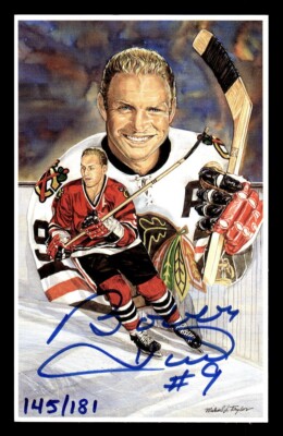 BOBBY HULL SIGNED 1996 LEGENDS OF HOCKEY POSTCARD #89 145/181 - BOBBY ...