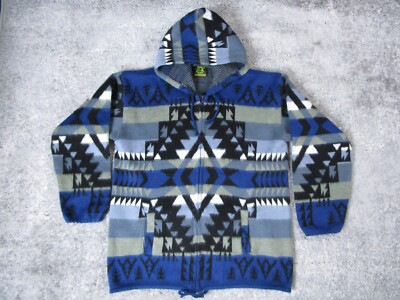 Tejidos Ruminahui Blue Aztec Print Mens Small Tribal Knitted Jacket ...
