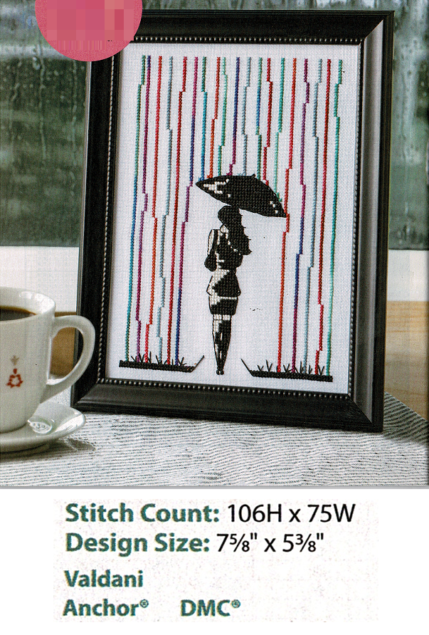 WOMAN SILHOUETTE UNDER THE RAIN CROSS STITCH PATTERN ONLY YD SRW | eBay