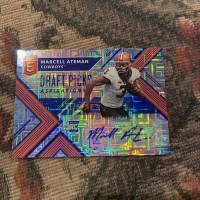 2018 Elite Draft Blue Aspirations Auto #21/30 Marcell Ateman Raiders RC ...