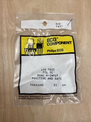 ECG 7421 / NTE7421/ INTEGRATED CIRCUIT TTL DUAL 4-INPUT AND GATE 14 ...