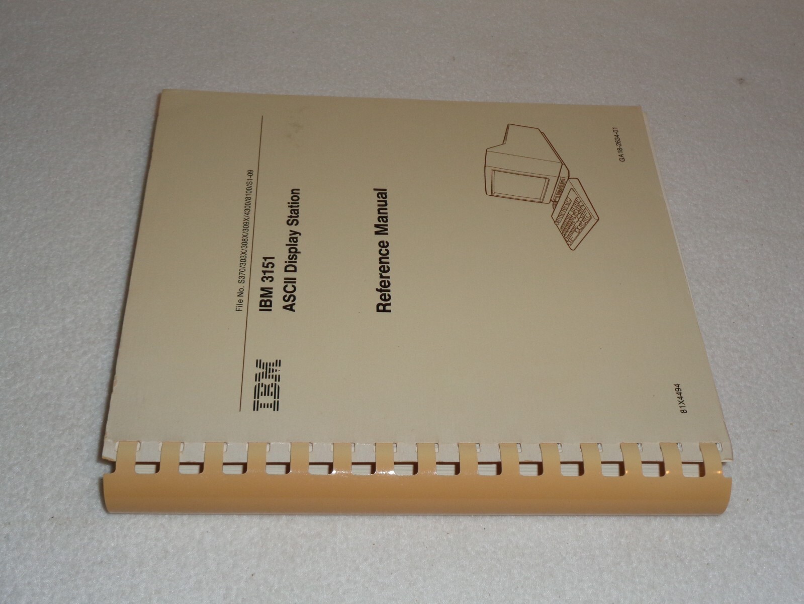 IBM 3151 ASCII Display Station 2nd Edition 1989 Rare Original Reference ...