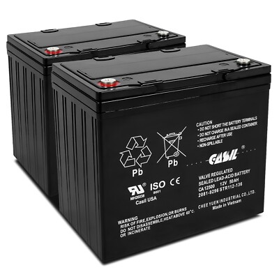 12 Volt 50Ah AGM Deep Cycle Sealed Lead Acid Group 21R Battery for ...