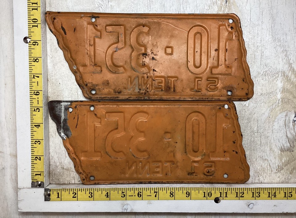 1951 Tennessee State Shaped License Plate | eBay