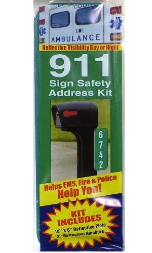 Reflective Green Address Sign Kit Plaque House Number Set 911 Safety Hi ...