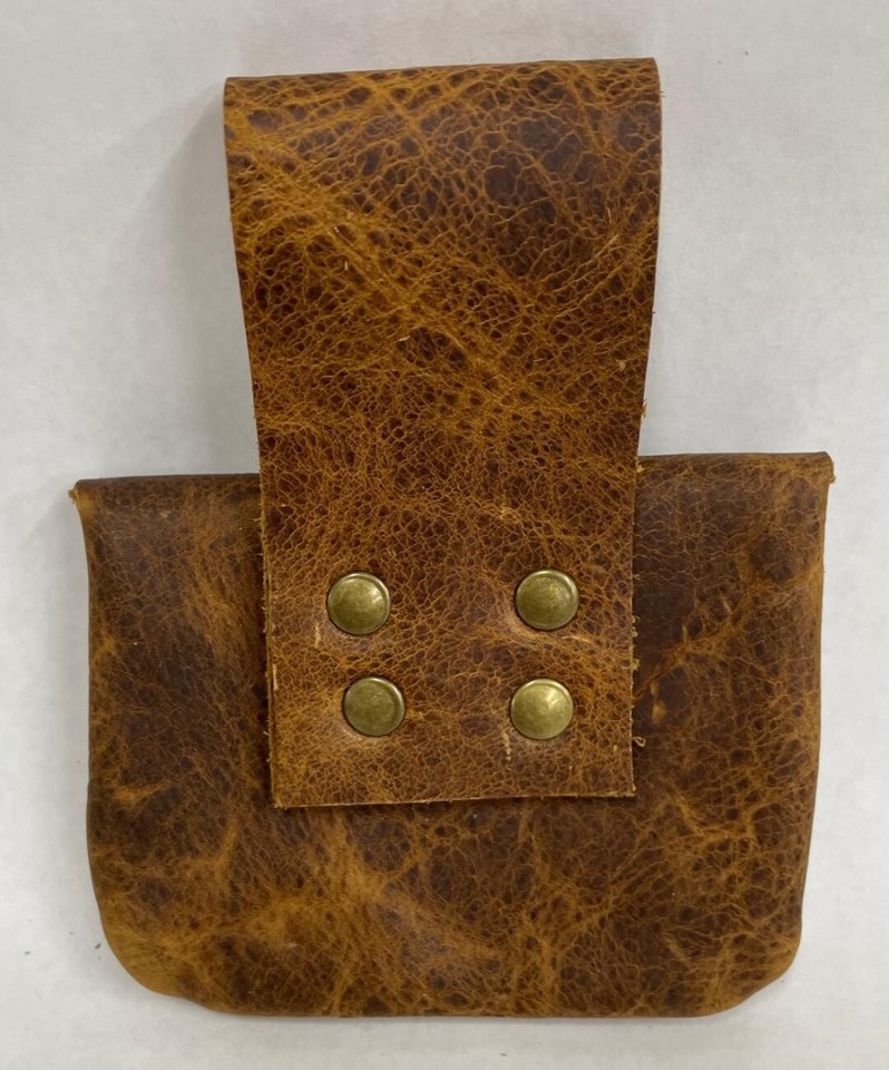 AMERICAN BISON LEATHER CAP POUCH, BLACK POWDER MUZZLELOADER US MADE ...