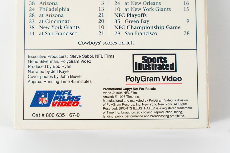 Sports Illustrated Dallas Cowboys 1995 Video Yearbook (1995) VHS Tape ...