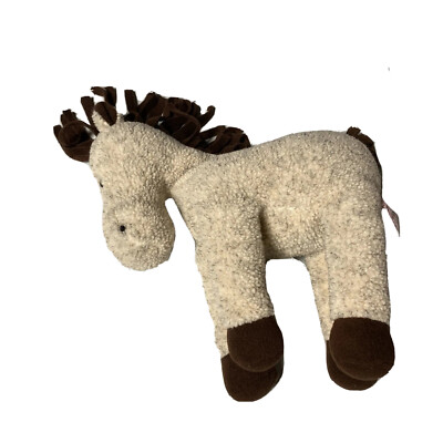 Douglas Cuddle Toys Plush Horse Speckled Beige Brown Strips Of Fabric ...