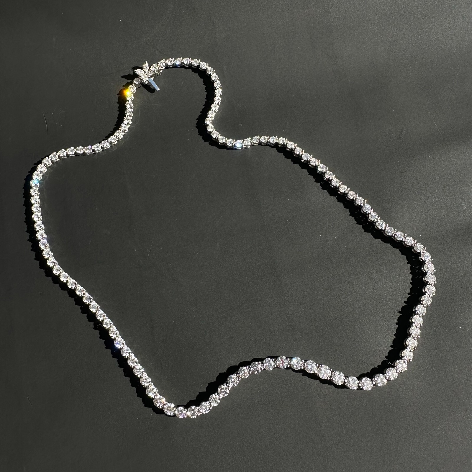 Tiffany and Co Victoria Graduated Line Necklace 16.25" Long 10.18 Total ...