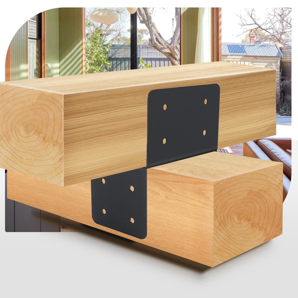 4 Pcs Joist Anchor Connector Fit 6"x 6"Post,Roof Tie Header Hanger ...